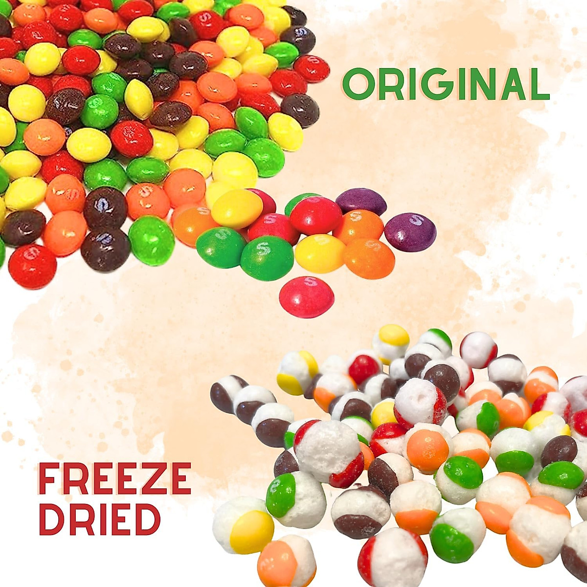 Freeze Dried Rainbow Candy 6oz- Ships In Box - Deliciously Crunchy, Intense Flavor, Lightweight Snack - Resealable Bag (Original 6oz)