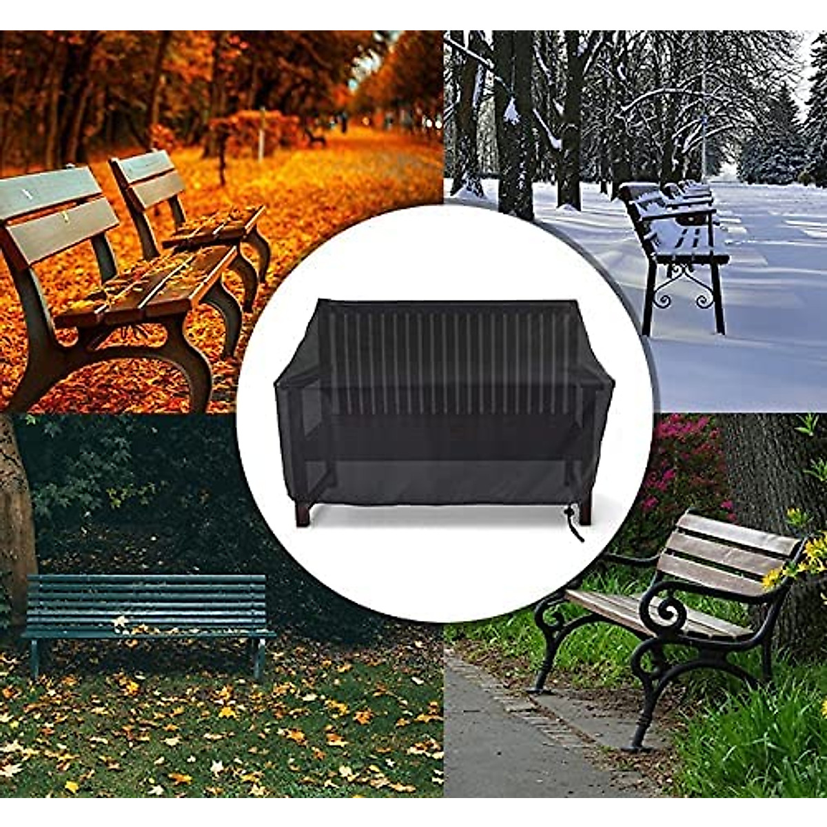 Rilime Patio Bench Cover,Outdoor 2-Seater Waterproof Outdoor Loveseat/Glider/Sofa/Furniture Cover,53L x 26W x 35H inch