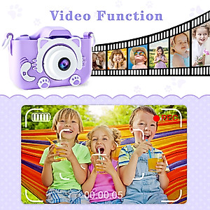 CIMELR Kids Camera Toys for 3 4 5 6 7 8 9 10 11 12 Years Old Boys/Girls, Kids Digital Camera for Toddler with Video, Birthday Festival for Kids, Selfie Camera for Kids, 32GB TF Card