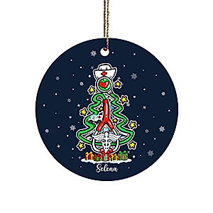 ColorfulParrot Custom Nurse Stethoscope Christmas Ornament, Nurse Ornament, Stethoscope Ornament, Nursing Assistant Gifts Dyx8 1