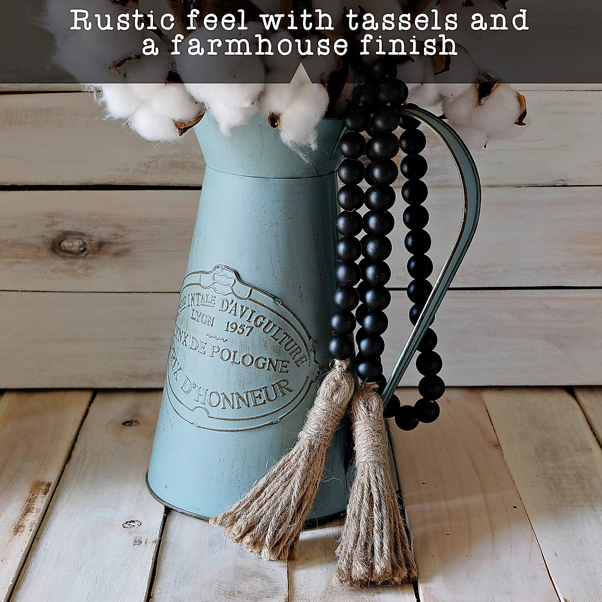 Fall Wooden Beads Garland Halloween, Fall Tassel Garland, Fall Wood Bead Garland, Fall Table Garland, Neutral Fall Garland, Table Garland Fall Decor, Fall Bead Garland, Fall Beads for Tiered Tray