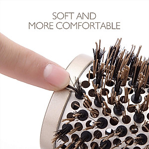 Baasha Hair Brush, Large 3 Inch Round Brush with Boar Bristle, Vented Ceramic Barrel, for Long Hair, Curly Hair, Salon Quality, 1 Count