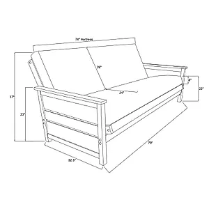 Kodiak Furniture Lexington Weathered Gray Finish Futon Frame with Drawers