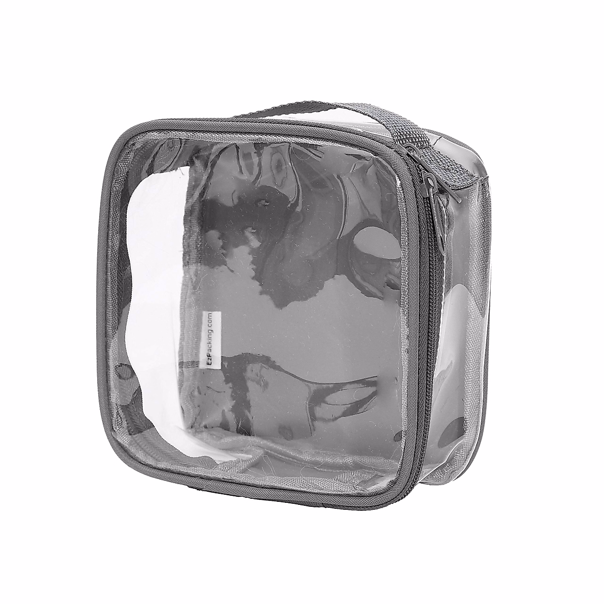 EzPacking Clear TSA Approved 3-1-1 Travel Toiletry Bag for Carry On/Quart Size Transparent Liquids Pouch for Airport Security/Reusable See Through Vinyl & PVC Plastic Organizer Men Women (Gray)