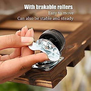 RUDINO,Plant Caddy,Rolling Plant Stand,Plant Dolly,Rolling Plant Caddy,Plant Stand Wheels,Plant Roller Base,Planter Caddy with Wheels,Heavy Duty Plant Caddy with Wheels.-Brown-Suitable for Balconies.