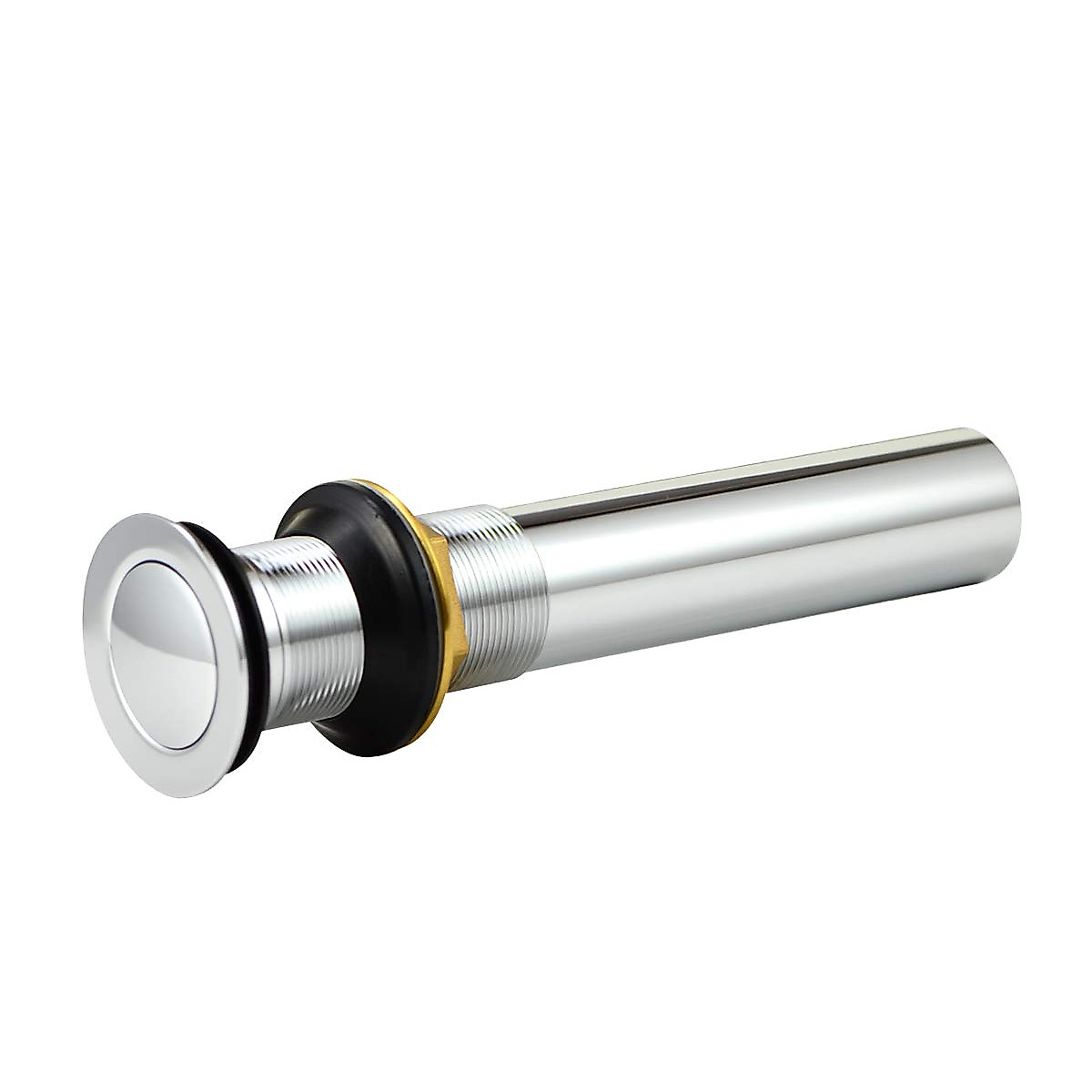 Purelux Pop up Drain Stopper for Bathroom Faucet Vanity or Vessel Sink Bathroom Drain Assembly No Overflow, Chrome Finish