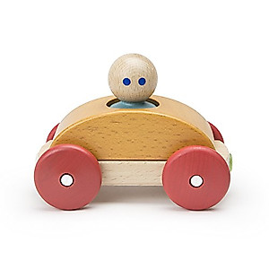 3 Piece Tegu Magnetic Racer Building Block Set, Orange