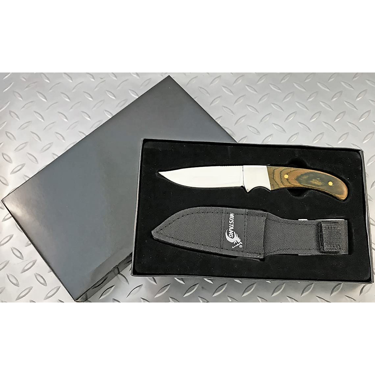 Fury Mustang Mirror Finished Razor Edge Blade Hunting Knife, 8-Inch