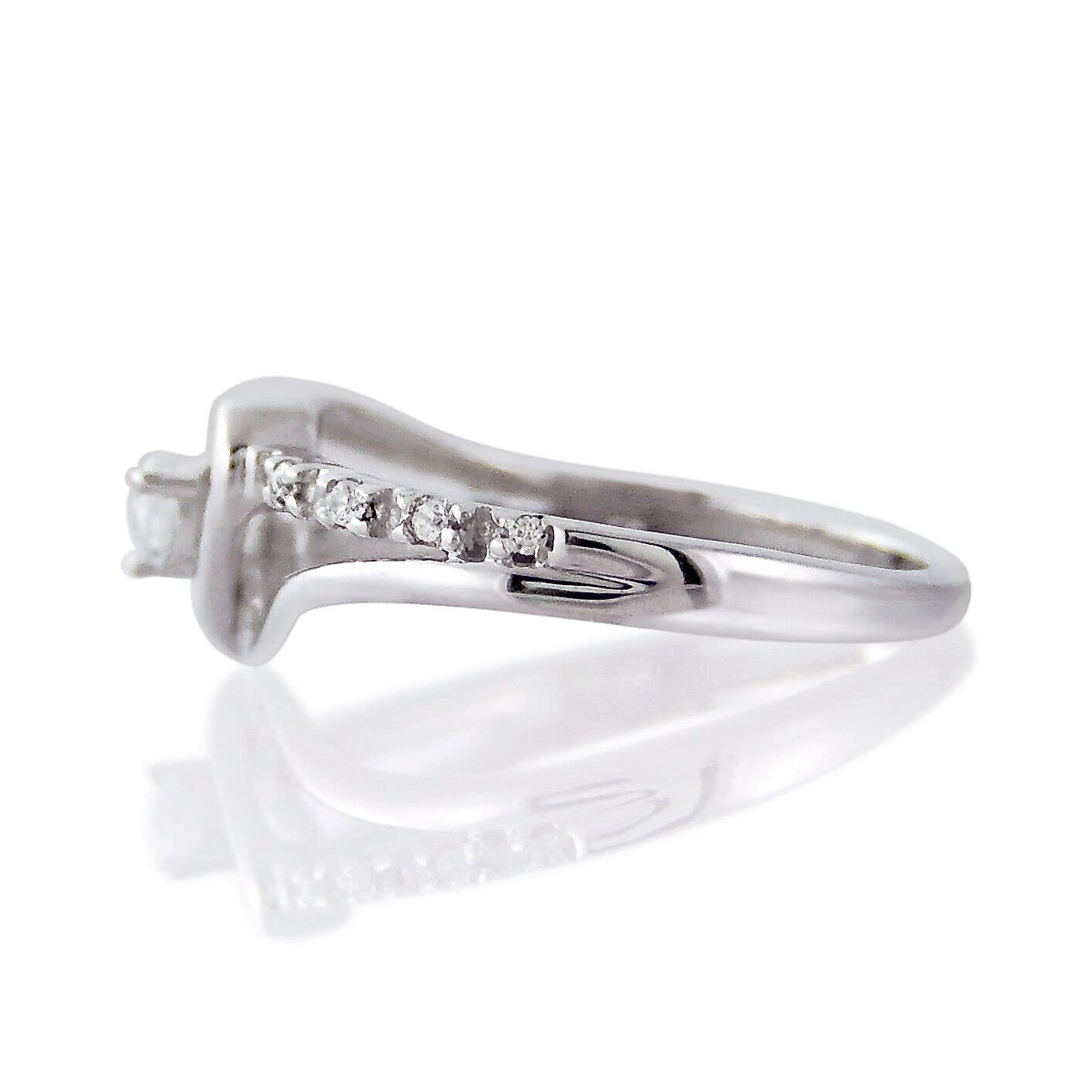 14K White Gold Over Round Cut White Diamond Set Hearts Shape Wedding Engagement Ring In 925 Sterling Silver for Women's