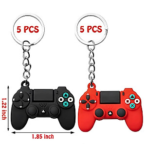 Finduat 10 Pcs Video Game Controller Handle Keychains for Video Game Party Favors Pendant, Birthday Party Baby Shower Party Favors, Gamer Party Bags for Game Birthday Party Supplies