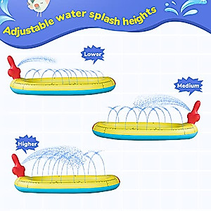 Josen Splash Sprinkler Pool,Outdoor Water Play Toys for Toddlers and Kids,Baby Splash Pad,Children Ball Pit Pool, Birthday Gifts for Boys and Girls,(4 Rubber Ducks Included) - Submarine