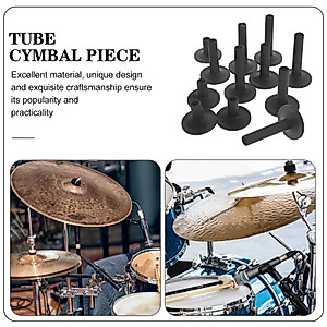 SUPVOX 12 Pcs Cymbal Replacement Accessories Cymbal Stand Drum Sleeve for Percussion Drum Set Parts Black