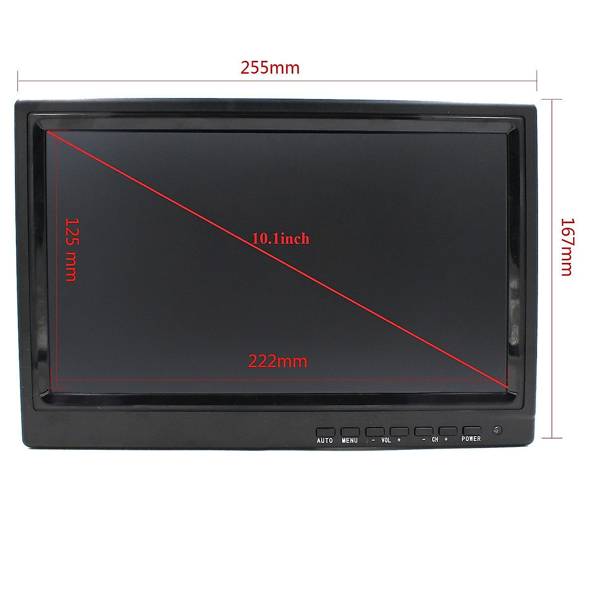 LOVPAIN10.1inch LCD Monitor with HDMI VGA USB AV BNC Support Input Source 366X768 IPS LCD Screen