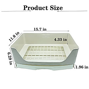 WEWAYKGJ Rabbit Litter Box Large Rabbit Potty Box with Drawer Bunny Corner Litter Pan Potty Trainer Pet Toilet with Cleaning Set for Adult Hamster Guinea Pig Ferret Bunny and Other Animals(Pink)