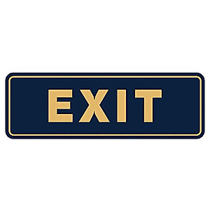 Zinevie Durable Rounded Corners Long Lasting Modern Design Sign Standard Exit Wall or Door Sign Durable Plastic and Easy Installation (3 x 8 Inch)