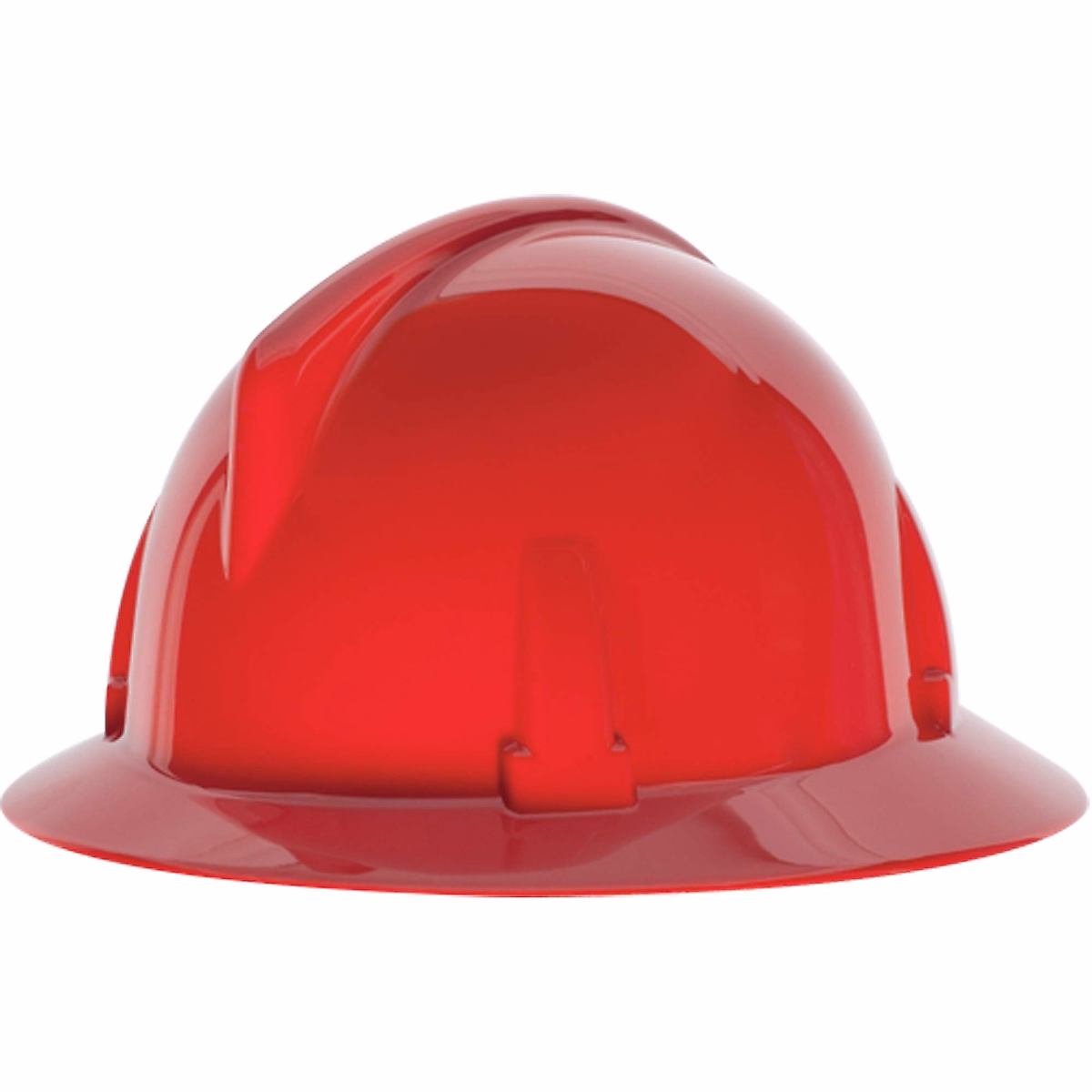 MSA 475392 Topgard Full Brim Safety Hard Hat with Fas-Trac III Ratchet Suspension | Non-Slotted Polycarbonate Shell, for General Purpose and Elevated Temperatures - Standard Size in Red