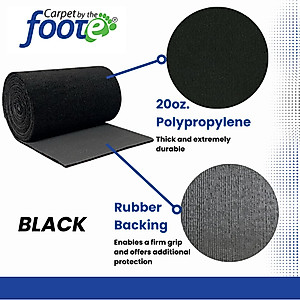 20oz Boat Trailer Bunk Carpet, Trailer Guide Carpet, Marine Carpet, Boat Carpet, Bunk Padding, 12"(in.) Wide x 14'(ft.) Long, Black