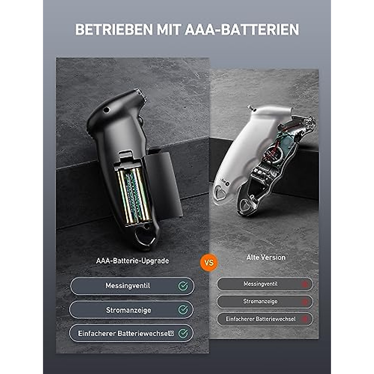 AstroAI Digital Tire Pressure Gauge with Replaceable AAA Batteries, 150 PSI 4 Settings Stocking Stuffers for Car Truck Bicycle Backlit LCD Non-Slip Grip Car Accessories, Black