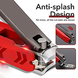 Omind Toe Nail Clippers, 3 IN 1 Adult Ultra Thin Portable Nail Clipper Set, Ingrown Toenail Clippers for Senior Men & Women