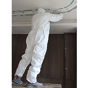 Disposable Hazmat Suit Protective Coverall with Hood for Men & Women XL Case of 10