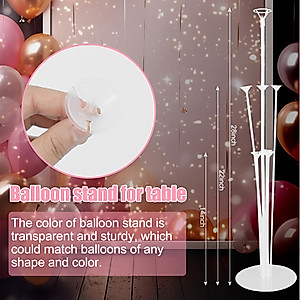 4 Set Balloon Stand Kit, Balloon Sticks Holder with Base for Table Balloon Stands for Table Floor Decorations, Graduation Birthday Baby Shower Gender Reveal Anniversary Wedding Party Decorations