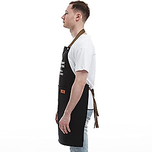 REHAVE Gifts for Dad, Mom, Father's Day Gifts From Daughter Son, Gifts for Men, Gifts for Husband, Boyfriend, Brother, Unique Birthday Gifts – BBQ Cooking Chef Apron 3 Pockets, Kitchen Baking Gifts