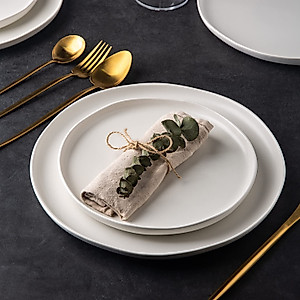 AmorArc Ceramic Dinnerware Sets, Wavy Rim Stoneware Plates and Bowls Sets, Highly Chip and Crack Resistant | Dishwasher & Microwave & Oven Safe Dishes set, Service for 4 (12pc)