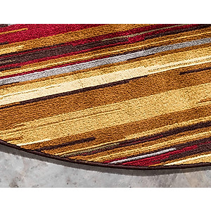 Unique Loom Barista Collection Area Rug - Icatu (4' 1" Round, Beige/ Brown)