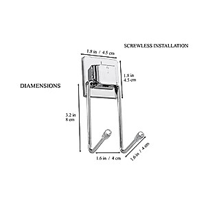 Hagen Door Hanger, Bath Door Hook, Hanging Coats, Hats, Robes, Towels, No Drill Screwless Installation, Modern Style (Twin Hanger)