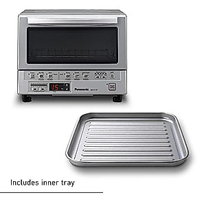 Panasonic Toaster Oven FlashXpress with Double Infrared Heating and Removable 9-Inch Inner Baking Tray, 1300W, 12 x 13 x 10.25, Silver