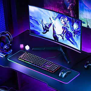 Redragon K555 Mechanical Gaming Keyboard with Blue Switches, Macro Recording, Wrist Rest, Full Size, Indrah, for Windows PC Gamer (RGB LED Backlit)