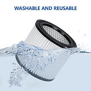 HEPA Vacuum Cleaner Replacement Filter Compatible with Shop-Vac 90398, 903-98, 9039800, 903-98-00 Hangup Wet/Dry Vacuum Cleaner Spares Cartridge Filter (Pack of 2+4)