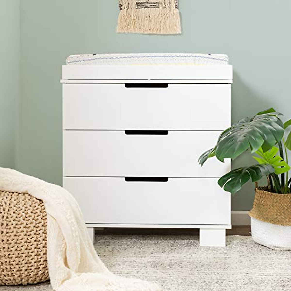 Babyletto Modo 3-Drawer Changer Dresser with Removable Changing Tray in White, Greenguard gold Certified
