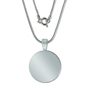 GRAPHICS & MORE Christmas Holiday Festive Jolly Santa Claus 0.75" Pendant with Sterling Silver Plated Chain