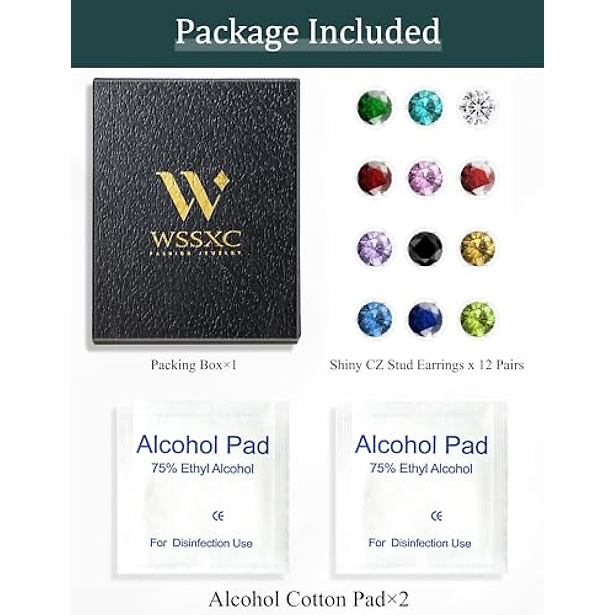 𝟏𝟐 𝐏𝐚𝐢𝐫𝐬 Silver Earrings 𝐒𝐮𝐫𝐠𝐢𝐜𝐚𝐥 𝐒𝐭𝐞𝐞𝐥 𝐄𝐚𝐫𝐫𝐢𝐧𝐠𝐬 Women's Earrings 𝐇𝐲𝐩𝐨𝐚𝐥𝐥𝐞𝐫𝐠𝐞𝐧𝐢𝐜 𝐄𝐚𝐫𝐫𝐢𝐧𝐠𝐬 𝐒𝐞𝐭 Men's Earrings 𝟏𝟐 𝐂𝐨𝐥𝐨𝐫𝐬 Cubic Zirconia Studs Earrings