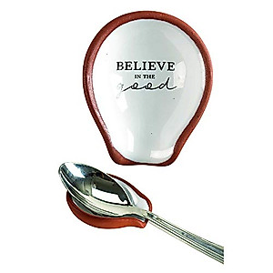 Believe In The Good Glossy Brown 2 x 3 Terra Cotta Decorative Countertop Spoon Rest