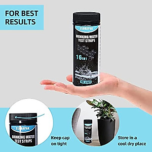 16 in 1 Water Testing Kits for Drinking Water, 100 PCS Drinking Water Test Kit, Tap and Well Water Test Strips with Hardness, pH, Mercury, Lead, Iron, Chromium/Cr and More