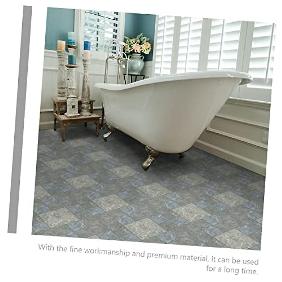 DOITOOL 5 Sheets Floor Stickers The Office Decor Removable Stickers Marble Sticker Vinyl Floor Tiles Kitchen Vinyl Wall Tile Peel and Stick Floor Sticker PVC Floor Decals DIY Decals Mural