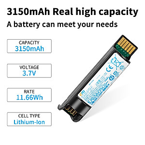 CBQ 3150 mAh BT-000317-01 Replacement Battery for Zebra DS22 DS2278 Series Barcode Scanners,BTRY-DS22EAB0E-00,Li-ion