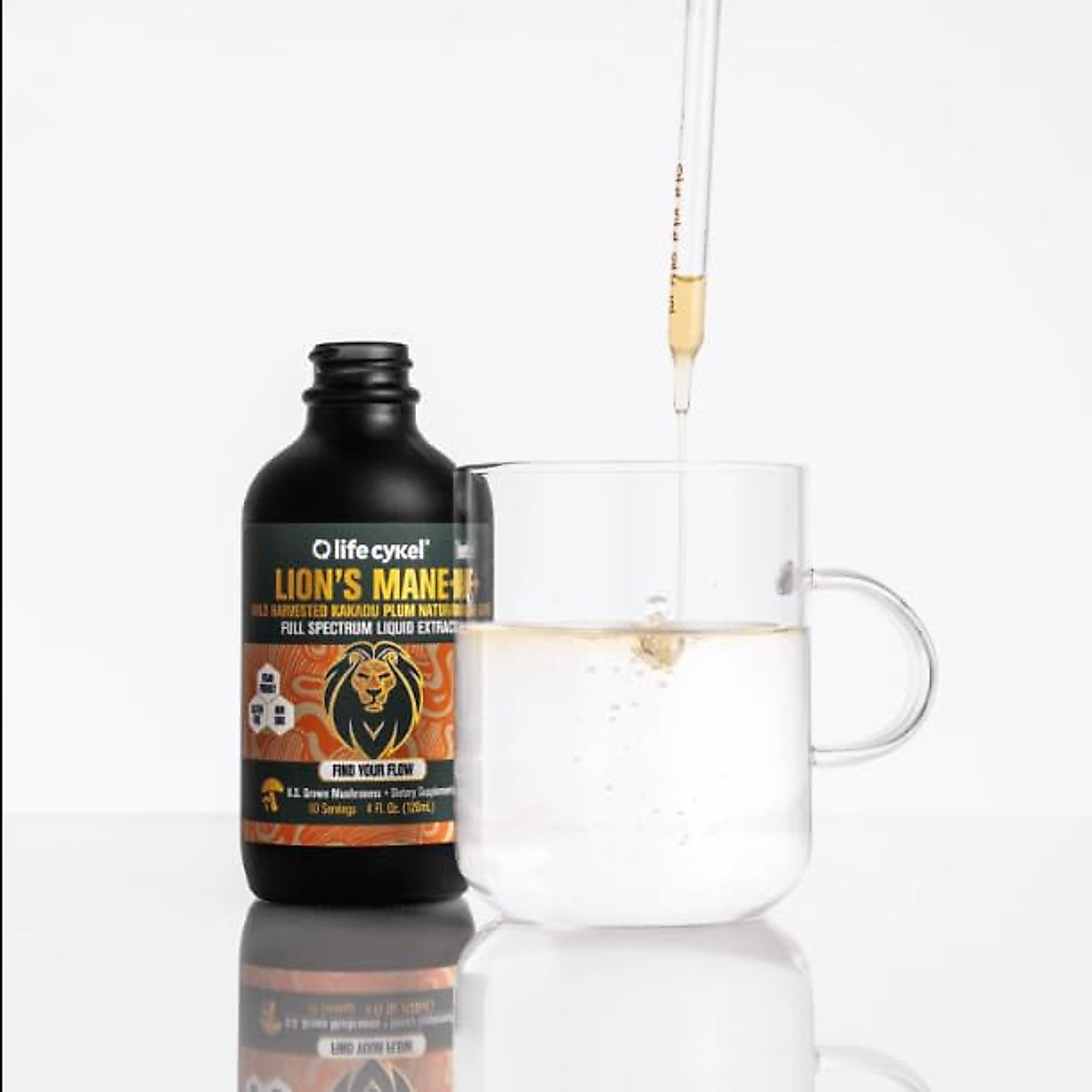 Life Cykel Cordyceps + Lions Mane Extract Performance Pack - Organic Mushroom Supplement for Energy, Focus & Mental Clarity - USA Made, Pure & Potent Mushroom Liquid Drops for Adults