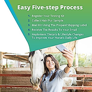 5Strands Equine Health Test, Environmental & Food Intolerance, Nutrition, Metals and Minerals Imbalances, at Home Horse Hair Sample Collection Kit, Results in 7 Days Works for All Ages and Breeds