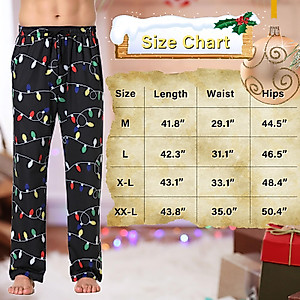 Dancer queen Christmas Pajama Pants for Men,Men's Funny PJ Pants Holiday Pajamas Sleepwear for Lounging,Xmas PJS Bottoms BlackLight Strip(XX-Large)