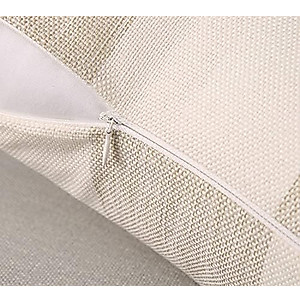 Phantoscope Pack of 2 Gingham Buffalo Check Plaid Throw Decorative Pillow Cover Outdoor Indoor Throw Pillows Farmhouse Square Pillow Cases for Home Decor Off White,18 x 18 Inches