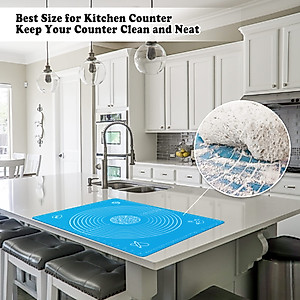 Pastry Mat for Rolling Dough Large Silicone Pastry Kneading Mat Board with Measurements Food Grade Non-stick Non-slip Rolling Board for Dough (20x16 inch)