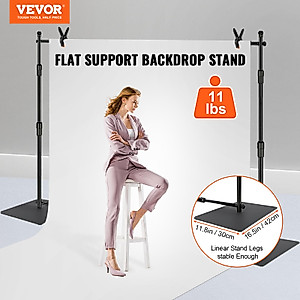 VEVOR 10ft x10ft Pipe and Drape Kit, Heavy Duty Backdrop Stand with Carbon Steel Base, Adjustable Backdrop Support with 2 Clamps and A Carry Bag for Wedding, Party, Event, Photography and Exhibition