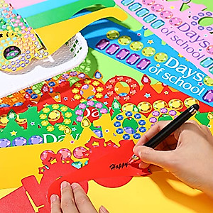 48 Pcs 100 Days of School Party Supplies 100th Day of School Crown Bulk Rhinestone Star Eyewear Glasses and Crowns 100 Days School Paper Party Hats and Eyeglasses for Kids School Classroom Decoration