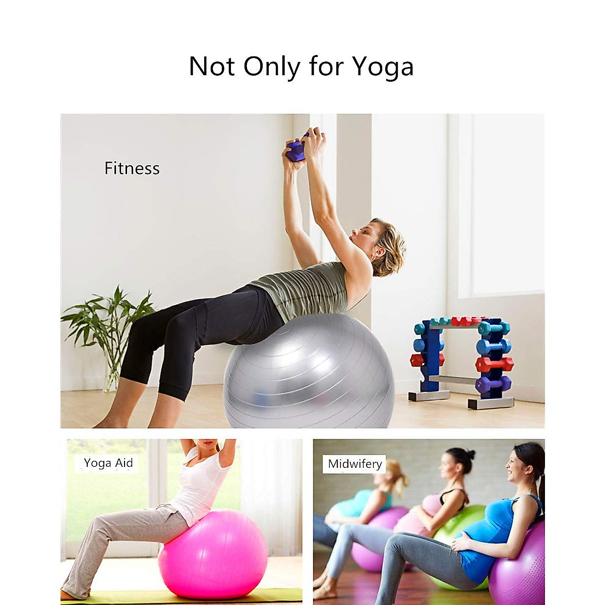 WeTest Upgraded Thickening Total Body Balance Ball Kit - Includes Anti-Burst Stability Exercise Yoga Ball, Workout Program - 26 inch Red