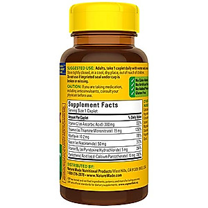 Nature Made B-Complex with Vitamin C Caplets, 100 Count (Pack of 3)