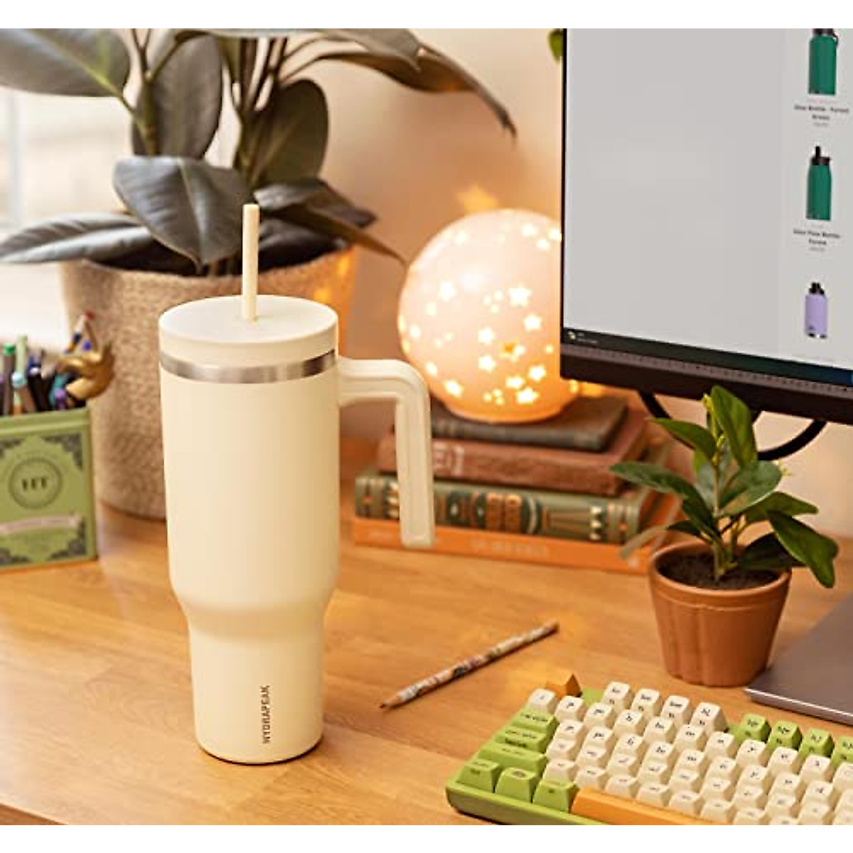 Hydrapeak Voyager 40 oz Tumbler With Handle and Straw Lid, Tumbler, 40 Oz Tumbler Handle, Tumbler Lid Straw, Tumblers, 40oz Tumbler With Handle (Iceberg)