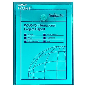 Snopake A7 Polyfile P Portrait Popper Wallet with Press Stud Closure [Pack of 5] Electra Assorted [13300]